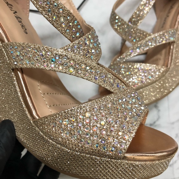 Nordstrom | Shoes | Gold Diamonds Sparkles Womens Wedge Dress Heels ...